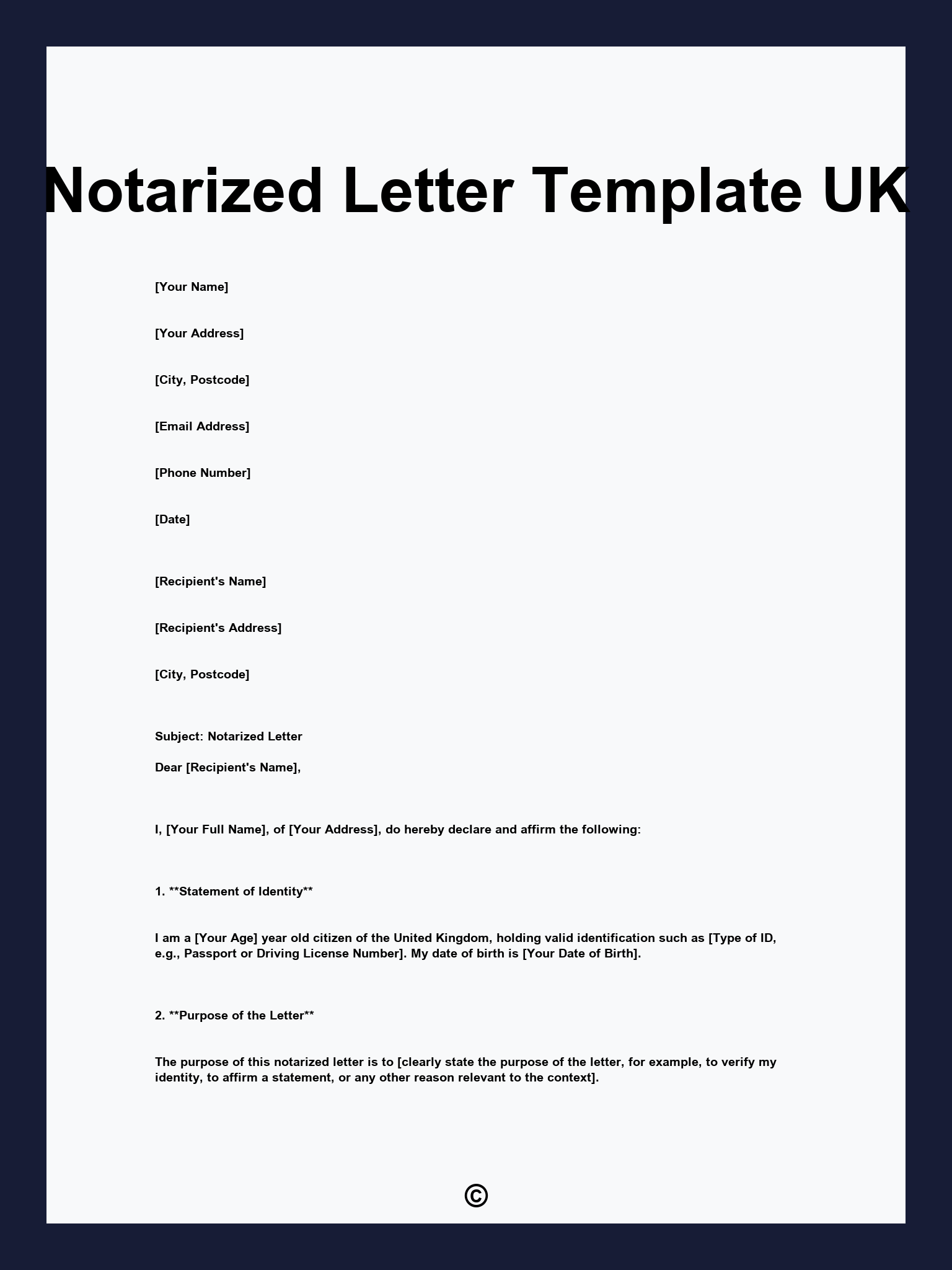 Notarized Letter Template UK